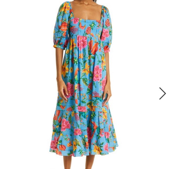 FARM Rio | Dresses | Nwt Farm Rio Blue Toucans Garden Dress | Poshmark